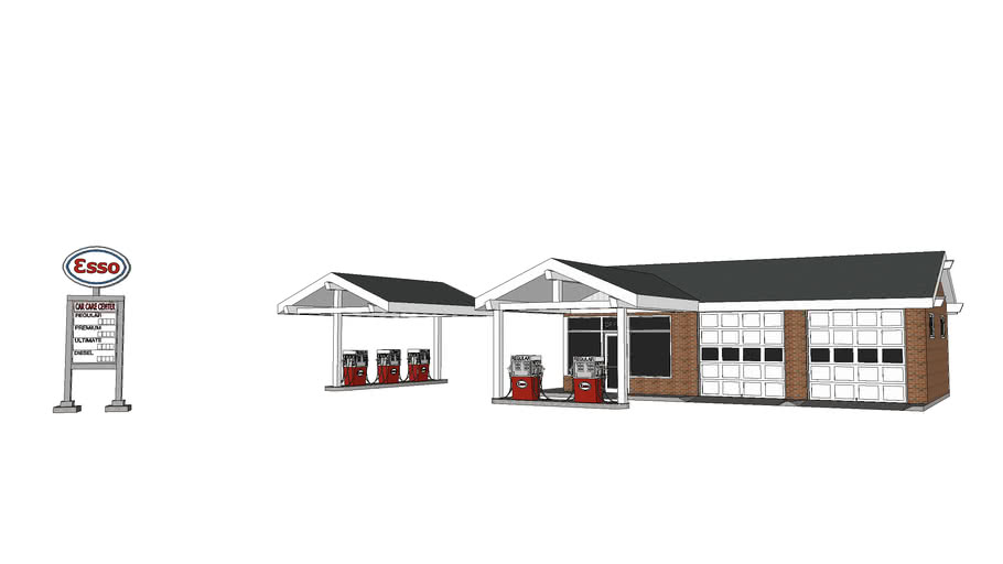 1960s Esso Service Station | 3D Warehouse