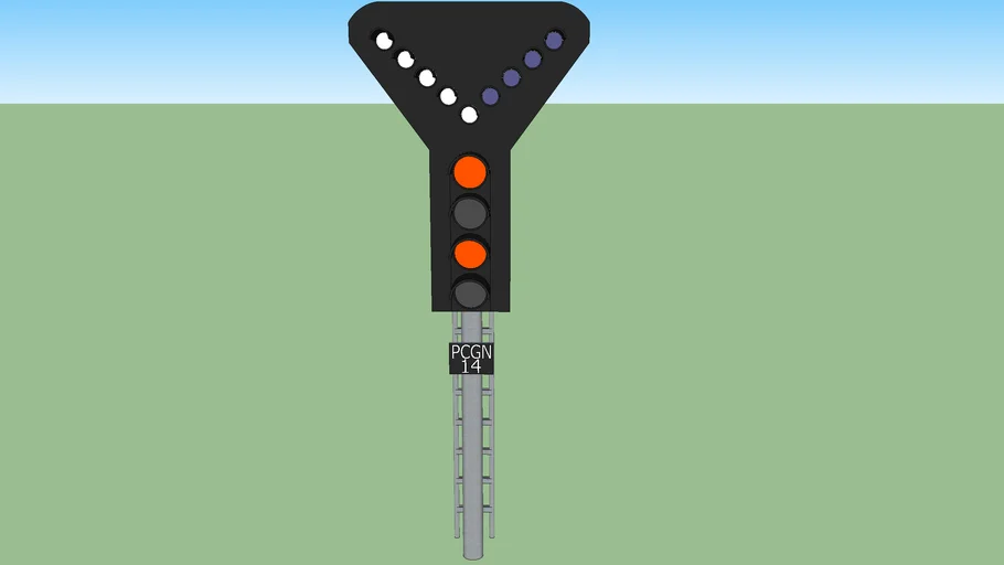 Train signal (double amber) #14 | 3D Warehouse