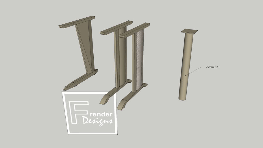 DESK/WORKSTATION METAL LEGS_720mmH | 3D Warehouse