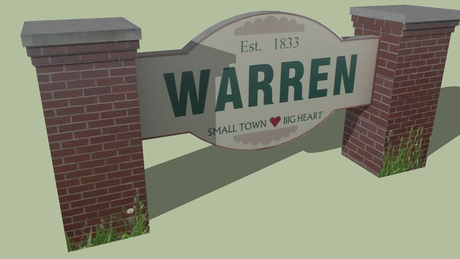 Town Sign of Warren, Indiana | 3D Warehouse