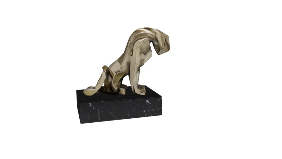 53808 Deco Figurine Lion on Marble 34cm | 3D Warehouse