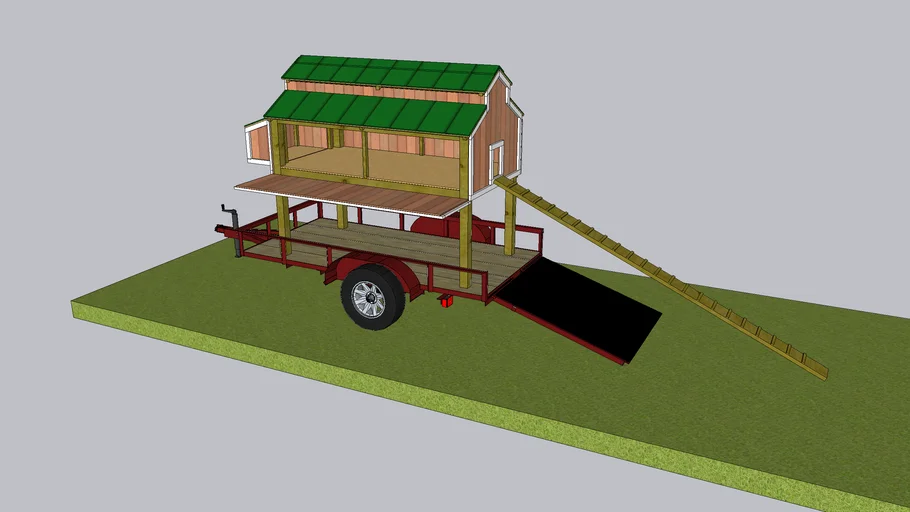 Barn Style Chicken Coop and Trailer | 3D Warehouse