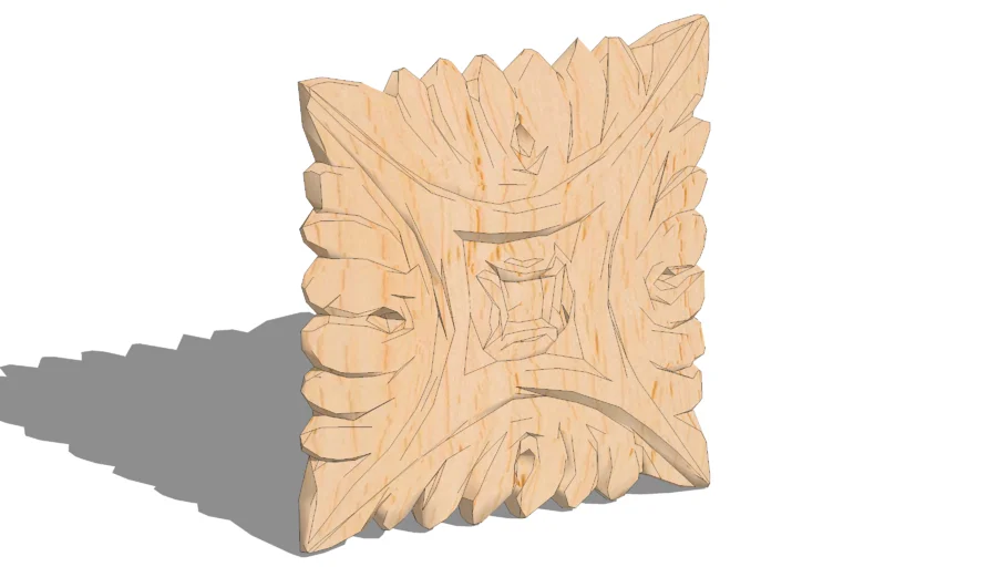 01902001_1 Large Square Scroll Rosette Set ( 5' x .625' x 5' ) | 3D Warehouse