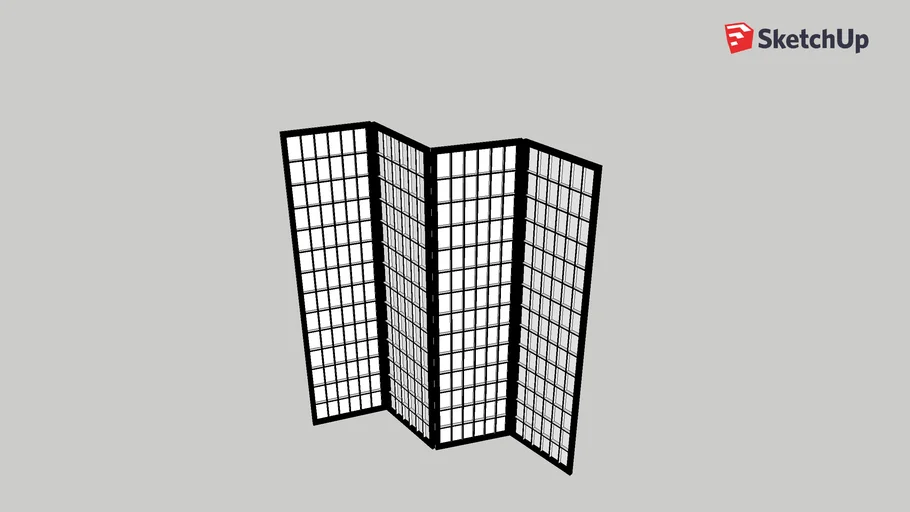 4 Panel Folding Screen | 3D Warehouse