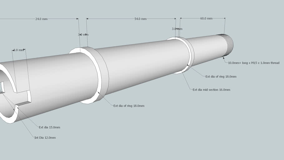 Superstar Trizoid 120 DH rear hub axle maxle (Chosen 1006) | 3D Warehouse