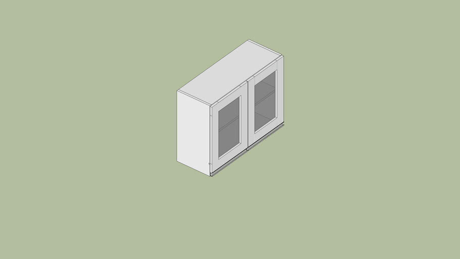 Wall Cabinet 2Door Glass Unit | 3D Warehouse