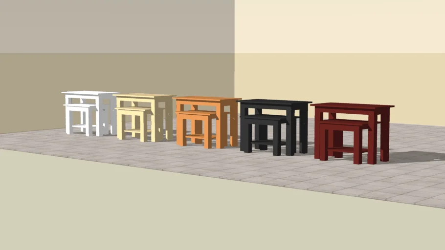 Nesting Tables Free Standing Retail Displays | 3D Warehouse