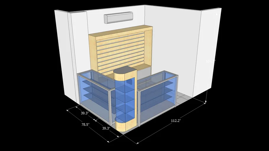 SLATWALL,DEMO BOARD & GLASS SHOWCASE | 3D Warehouse