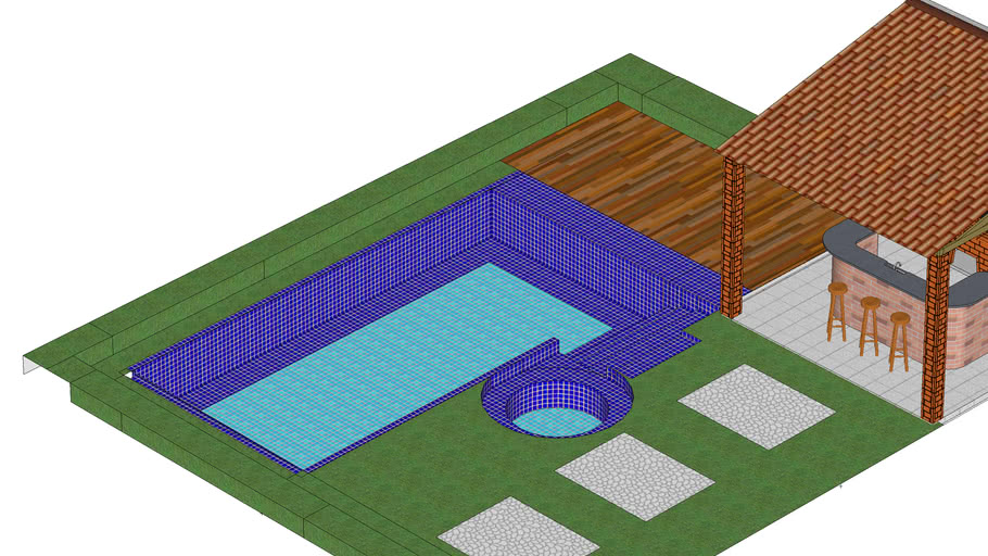 Piscina com quiosque | 3D Warehouse