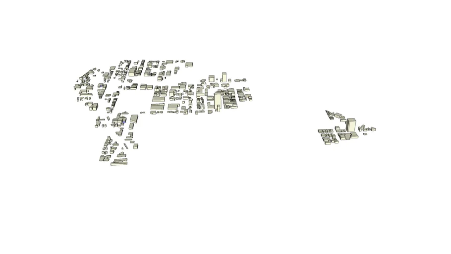 Downtown Development Authority, Ann Arbor, general extruded blocks | 3D ...