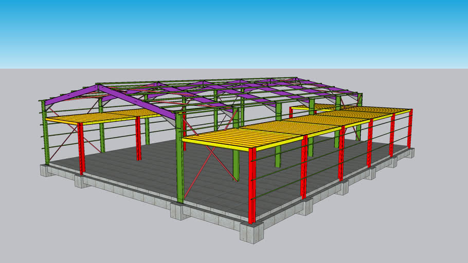 Small Portal Frame With Offices | 3D Warehouse