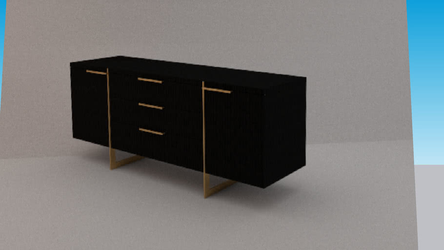 Black and Gold Sideboard | 3D Warehouse