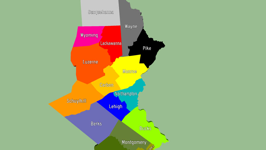 (Updated) County Map of Eastern PA | 3D Warehouse