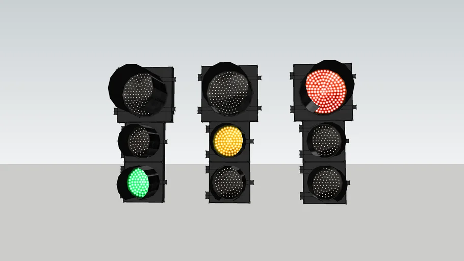 LED 12-8-8 inch traffic signal | 3D Warehouse