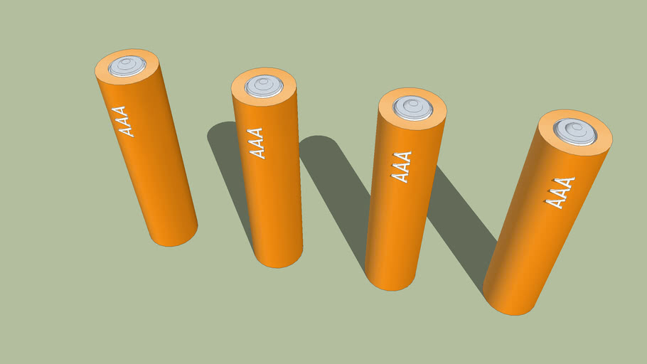 Batteries AAA x 4 | 3D Warehouse