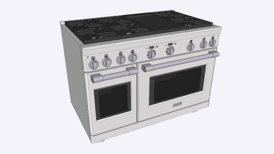 48' Dual-Fuel Professional Range with 6 Burners and Griddle | 3D Warehouse