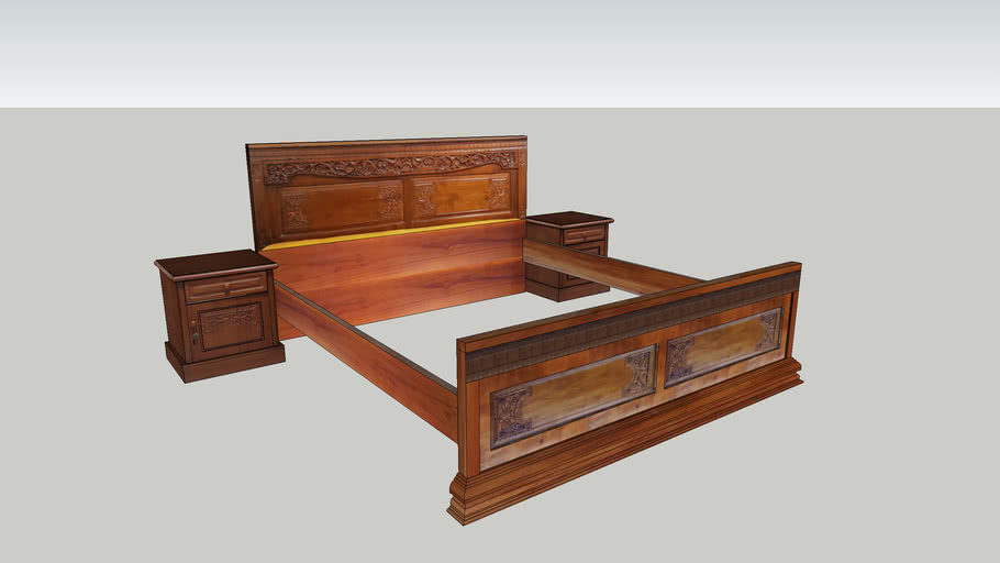 java bed teak wood set | 3D Warehouse