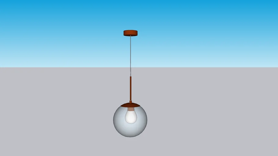 Pendente Redondo ø25cm Alumínio E Vidro Cobre E Transparente