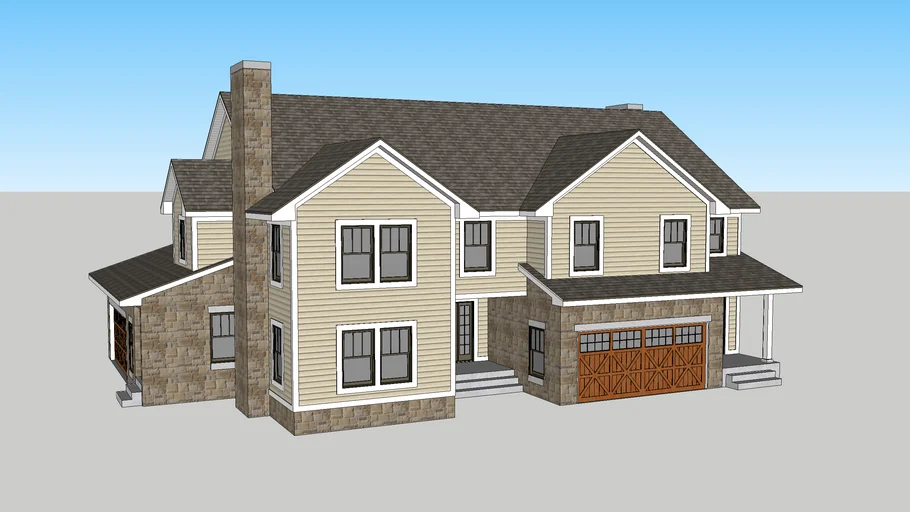 Corner side duplex house (suburban) | 3D Warehouse