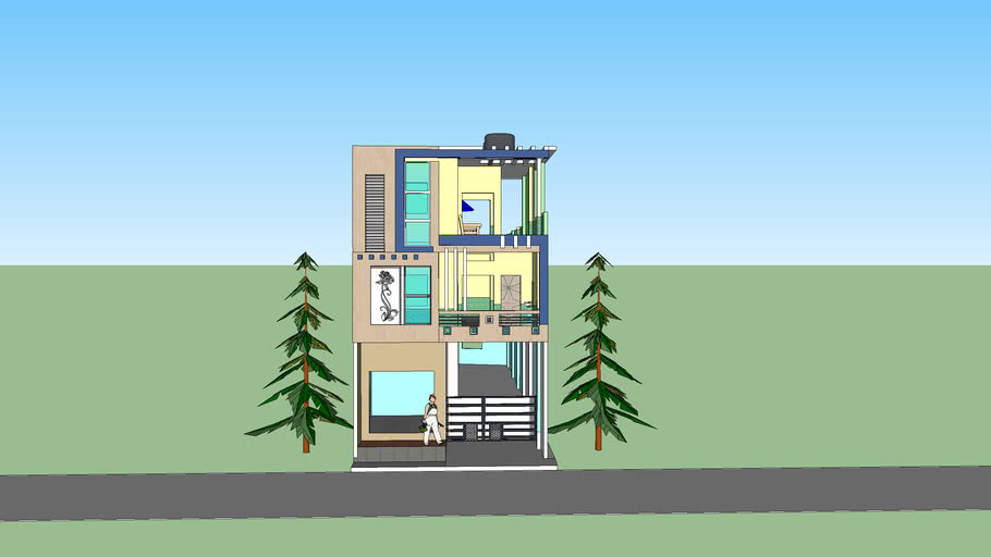 2 floor House Design | 3D Warehouse