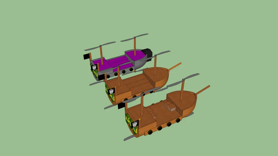 3 air ship fortress boats from super mario galaxy-new and improved | 3D ...