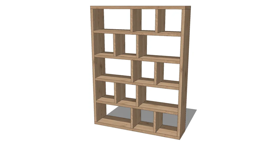 Tall & wide oak bookcase | 3D Warehouse