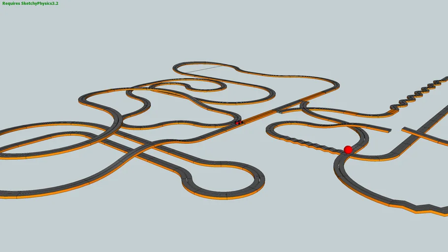 Slot car race track with alternative obstacle track | 3D Warehouse