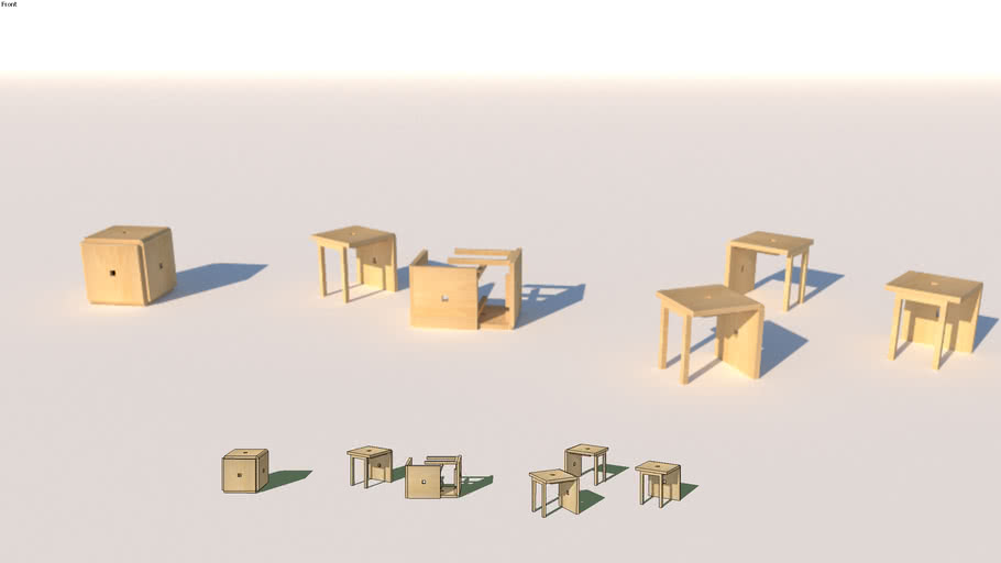 cubed chair (3*1) | 3D Warehouse