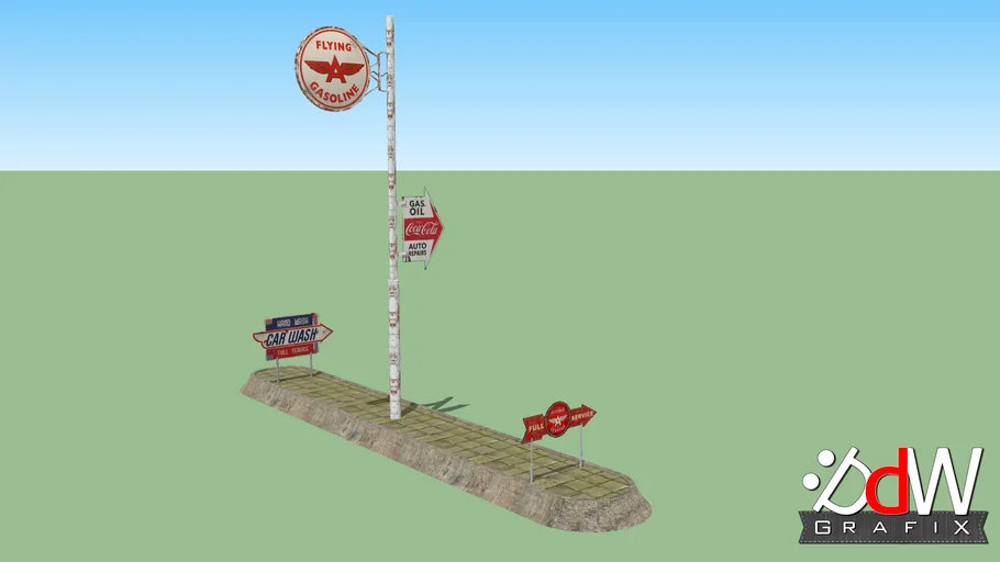 Service Station Signs | 3D Warehouse
