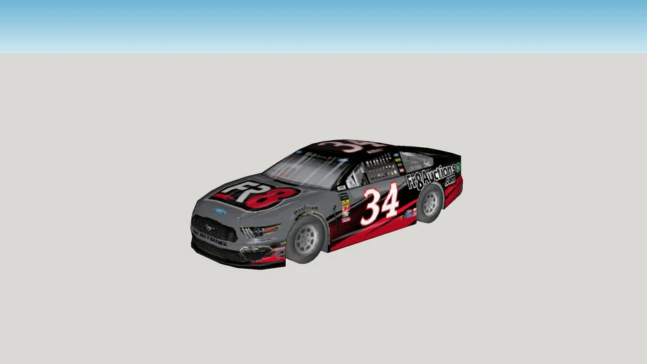 2019 Ford Front Row Motorsports FR8Auctions.com #34 Mustang NASCAR | 3D ...