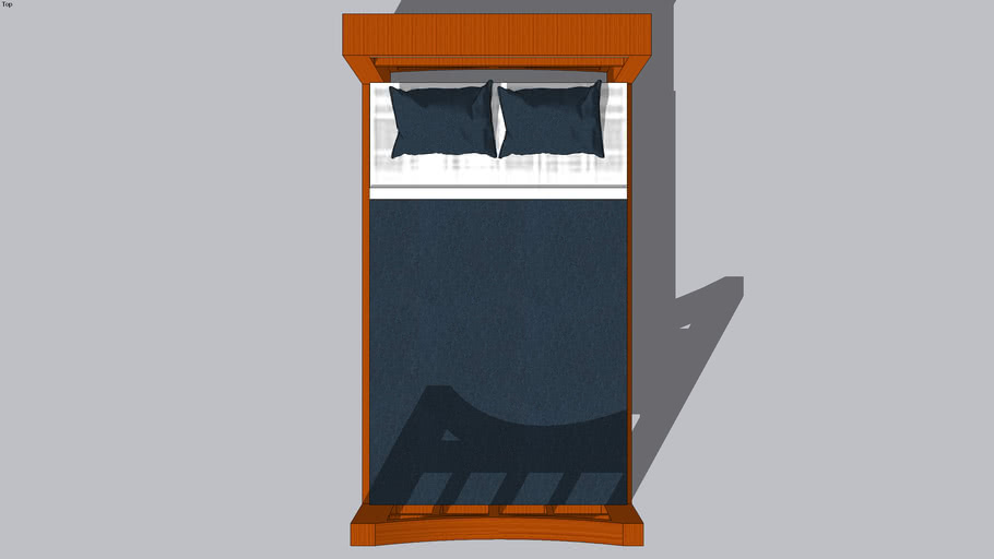 Queen size mattress with Cherry hardwood frame | 3D Warehouse