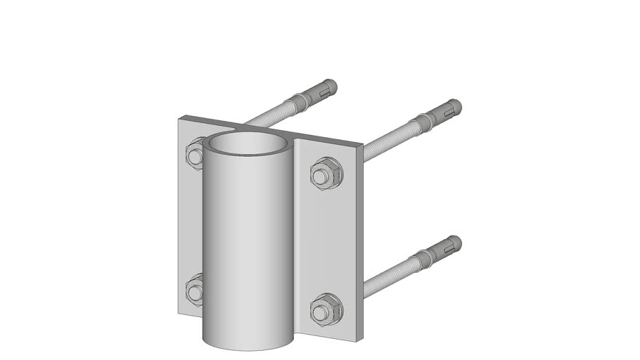 Hollaender No 52E - Side Mounted Rail Wall Flange - 1 1/2 | 3D Warehouse