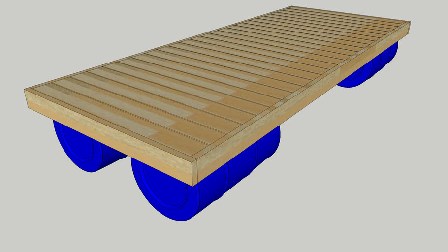 Floating Dock - 5' x 12' with Barrels | 3D Warehouse