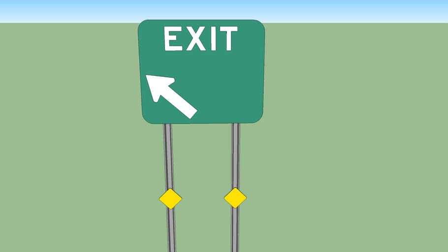 Exit Gore Sign For Left Exit with Number | 3D Warehouse