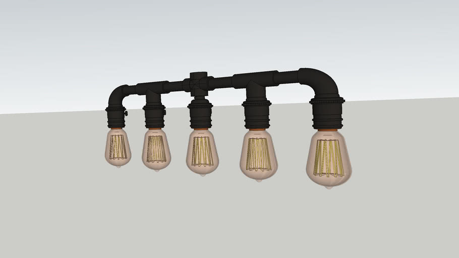 Industrial Edison Pipe Light | 3D Warehouse