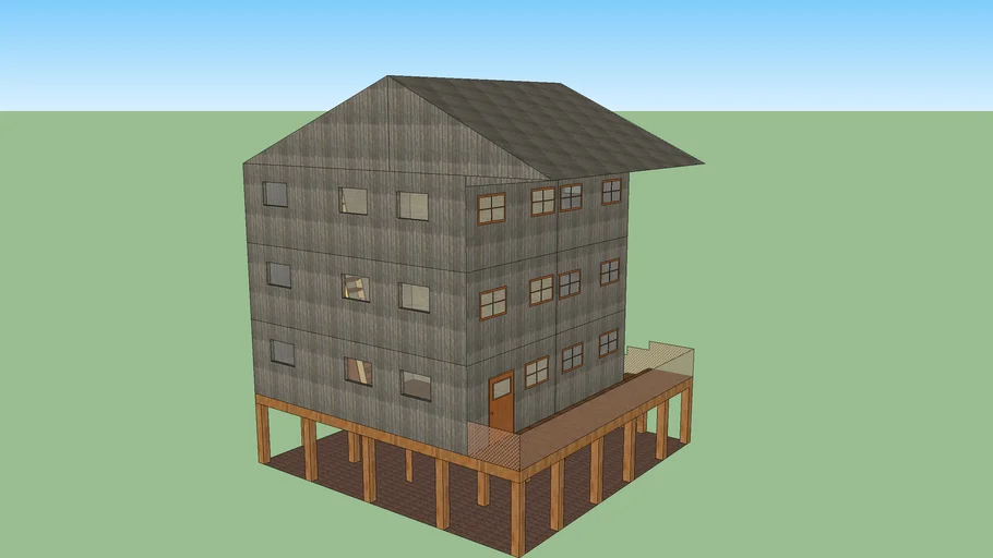 Wooden House on Stilts | 3D Warehouse