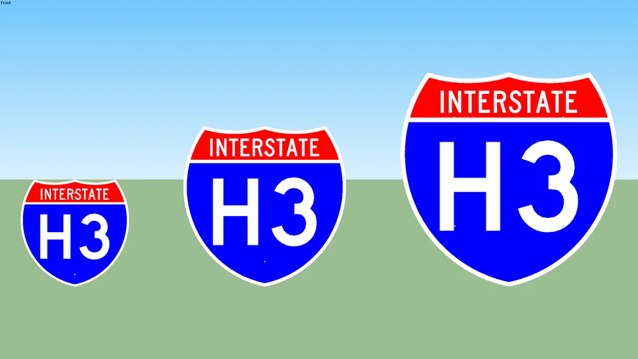 Interstate H3 Sign | 3D Warehouse