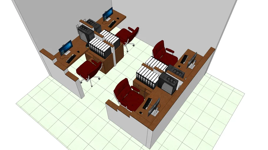 OFFICE SEATING ARRANGEMENT FOR 4 PERSONS | 3D Warehouse