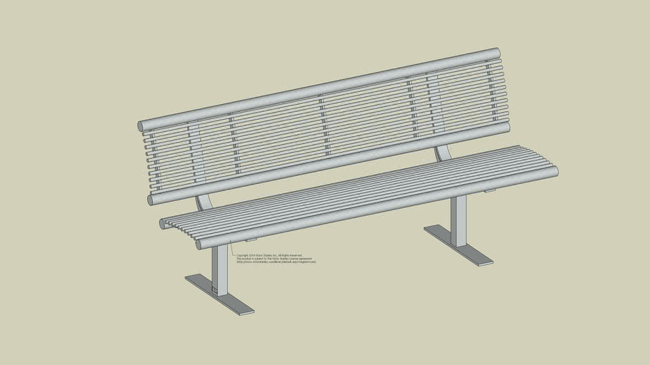 FS-50 Streetsites 6ft Steel Rod Bench (Surface Mount) | 3D Warehouse