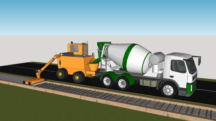 Road concrete casting machine | 3D Warehouse