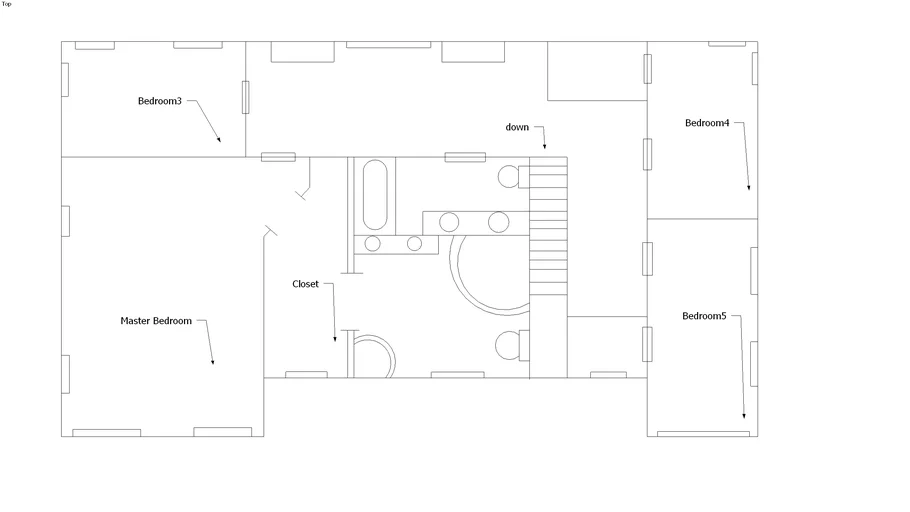 Blueprint of Second Floor large type house | 3D Warehouse