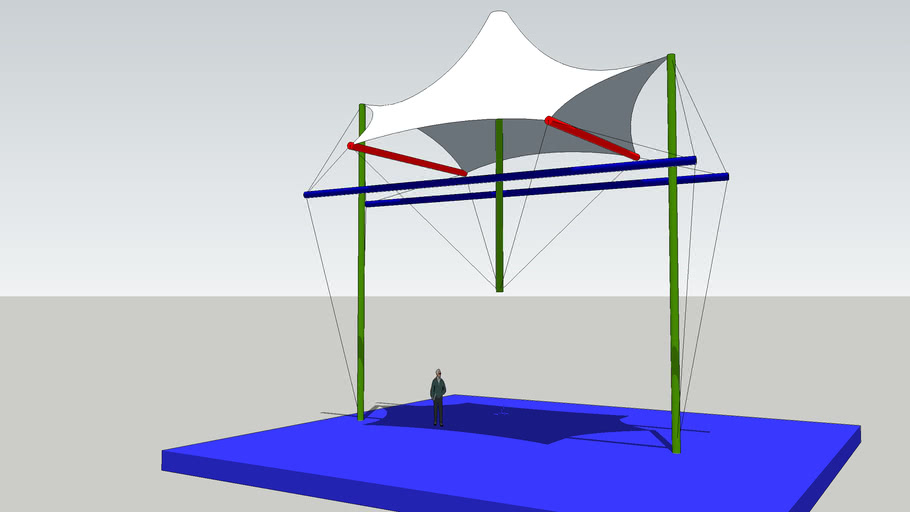 tensile structure with anticlastic surface | 3D Warehouse