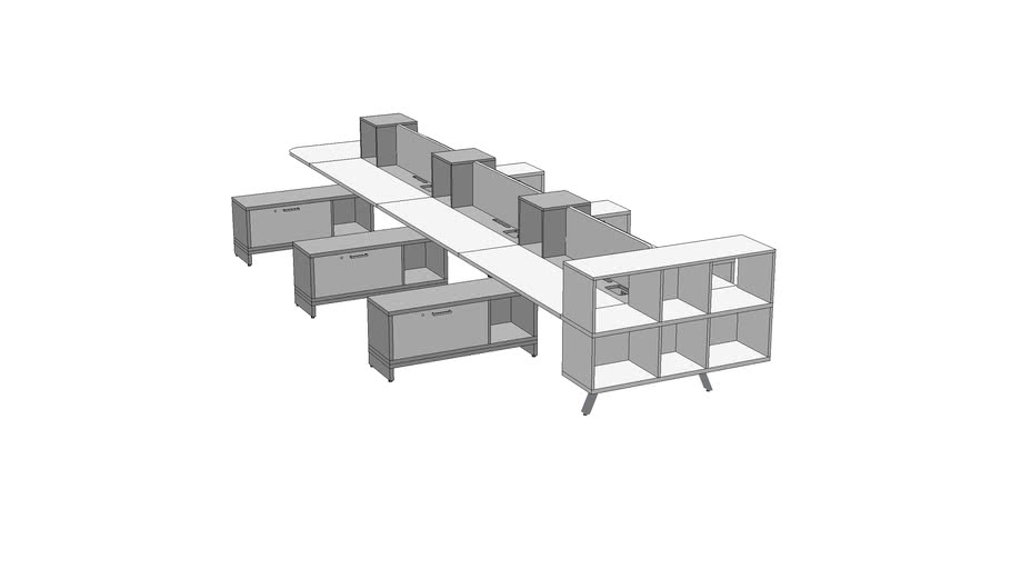 Watson Tonic Open Plan 6-pack 5.5' x 5.5' #OPNTO018 | 3D Warehouse