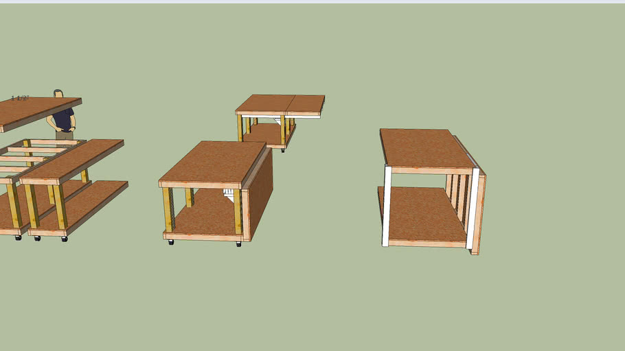Work Table - Wood Shop Out-feed or Assembly Table, with foldout ...