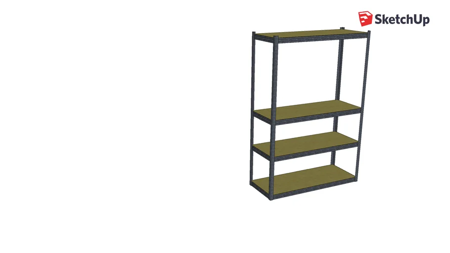 Steel Freestanding Shelving Unit - Open Top | 3D Warehouse
