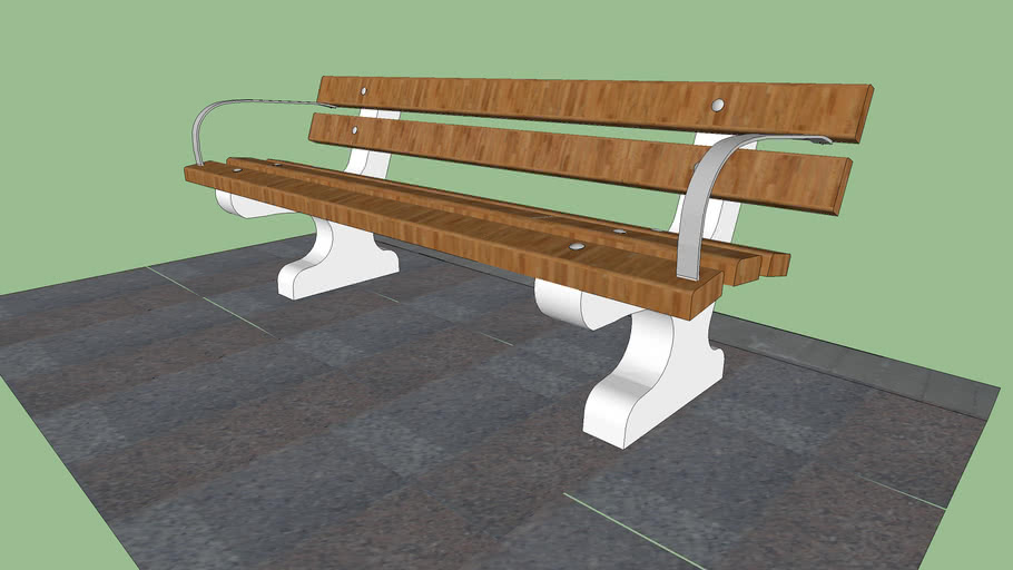Bench seat and back in wood, structure in cement, sides in aluminum ...