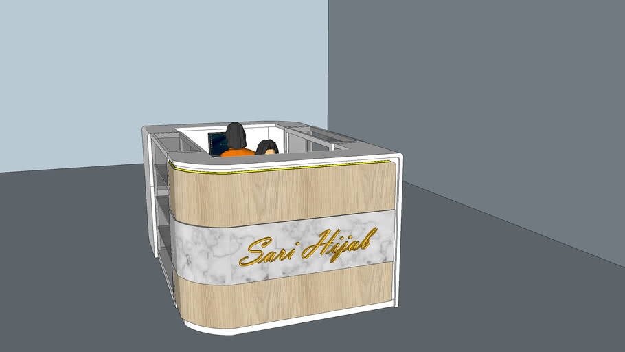 Meja Kasir model bolak balik | 3D Warehouse