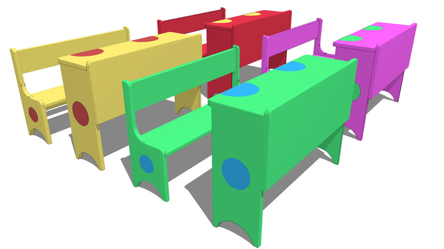 School Bench | 3D Warehouse