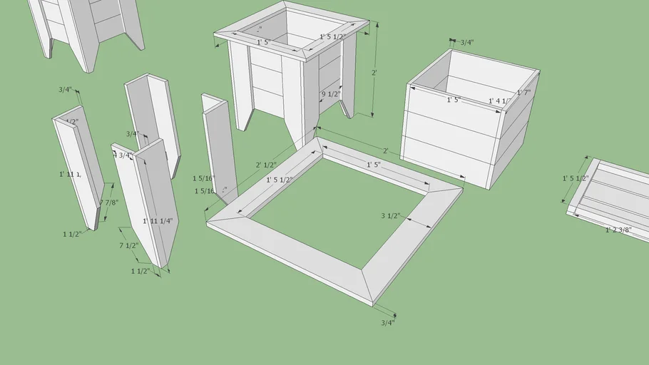 Small Square Planter Box | 3D Warehouse