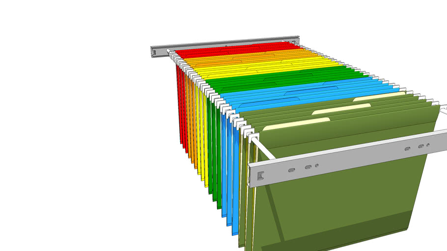 Telescopic Drawer Slide-400 mm- 2 steps rail | 3D Warehouse